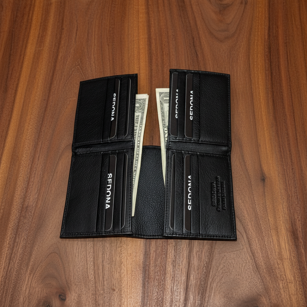 SEDONA® U Shaped Wallet with 2 cash compartments – SEDONA® Leather Goods