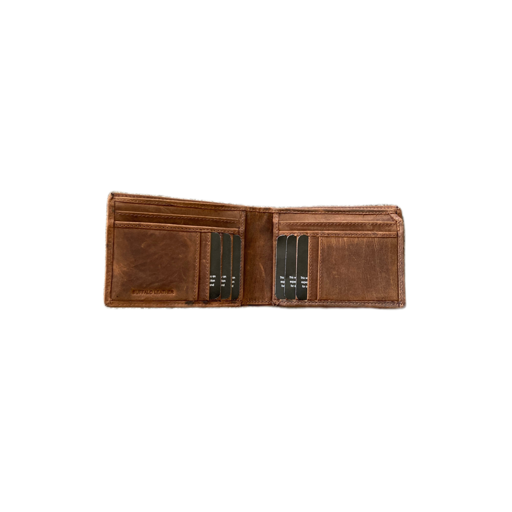 SEDONA® Buffalo Leather Bifold Wallet with horizontal card slots ...
